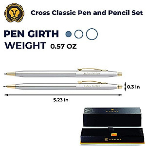 Dayspring Pens Engraved Cross Pen Set | Personalized Cross Classic Century Medalist Pen & Pencil Set. Custom Engraved With Your Name or Message