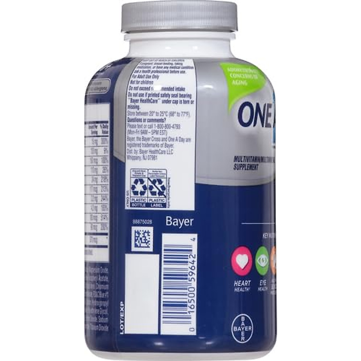 One A Day Men’s 50+ Healthy Advantage Multivitamin, Multivitamin for Men with Vitamins A, C, E, B6, B12, Calcium and Vitamin D, Tablet, 200 Count (Pack of 1)