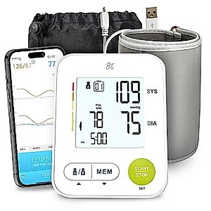 Greater Goods Bluetooth Blood Pressure Monitor - Digital Smart BP Monitor with Greater Goods Balance Health App | Smart Blood Pressure Monitor with Backlit Screen and Arm Cuff | Designed in St. Louis