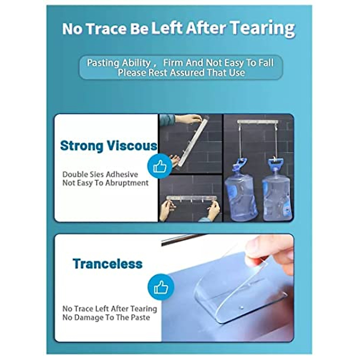 Double Sided Tape for Walls - Heavy Duty Removable Mounting Tape - Strong Adhesive, Washable and Reusable - Wall Tape for Picture Photo Carpet Decoration - Poster Tape Roll 6.56ft, 1.18 inch