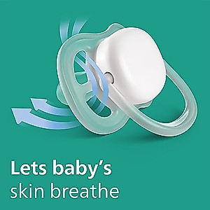 Philips Avent Ultra Air Pacifier - 4 x Light, Breathable Baby Pacifiers for Babies Aged 6-18 Months, BPA Free with Sterilizer Carry Case, SCF085/54