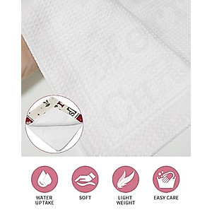 Hokiten Christmas Waffle Kitchen Towels Dishcloths, Red Black Plaid Snowman Xmas Winter Snowflake Absorbent Dish Towels | Hand Towels for Bathroom/Bar, 12 x 12 Inch, 2 Pcs