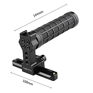 CAMVATE Quick Release Rubber Grip Top Handle with Nato Rail for Blackmagic Pocket Cinema Camera (Black) - 1499