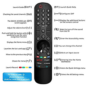 MR21GA for 2021 LG-Magic-Remote with Pointer and Voice Function Replacement for LG UHD OLED QNED NanoCell 4K 8K Smart TV