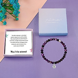 Ladybug Coworker Bracelet - Good Luck Farewell Gift for Women and Men
