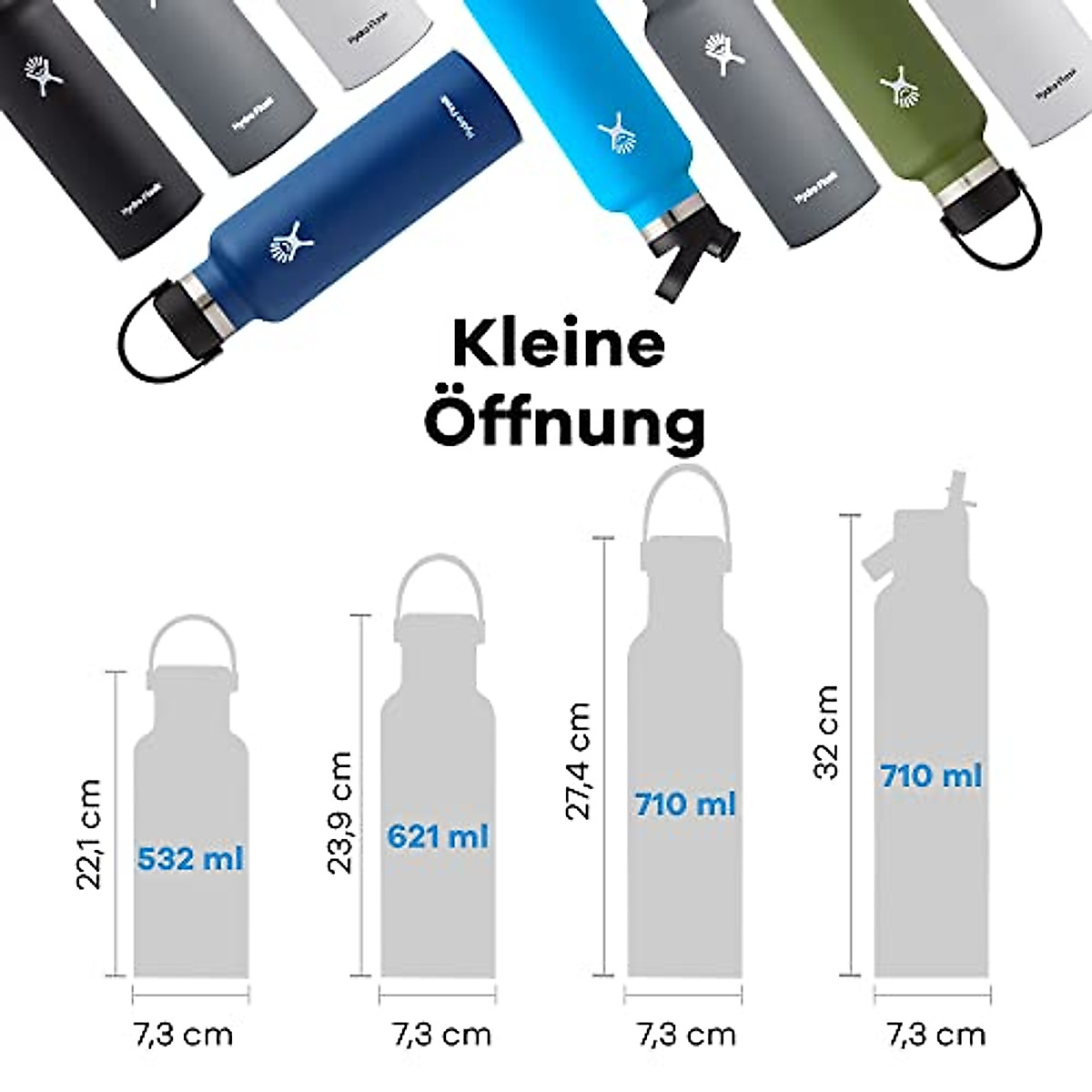 HYDRO FLASK - Water Bottle 621 ml (21 oz) - Refill For Good Edition - Stainless Steel & Vacuum Insulated - Standard Mouth with Leak Proof Flex Cap - Wave