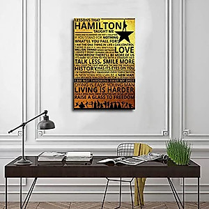 Lessons That Hamilton Taught Me Poster Wall Art Decor Canvas Printing Room Decoration Canvas Poster Wall Art Decor Print Picture Paintings for Living Room Bedroom Decoration Unframe-style 12x18inch(30
