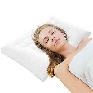HOMBYS Ultra Thin Pilow for Back and Side Sleepers-Extra Low Profile Design for Cervical Neck Alignment with Side Sleeping Area to Relieve Shoulder Pressure (Queen-18 x30, White)