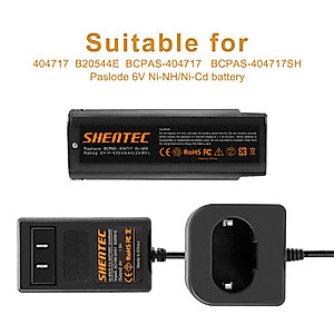 Shentec 2 Pack 4.0Ah 6V Ni-Mh Battery Compatible with Paslode 404717 B20544E BCPAS-404717 404400 900400 900420 900600 901000 902000 B20720 CF-325 IM200 F18 IM250 IM250A (Battery Charger Included)