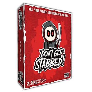 Rookie Mage Games Don't Get Stabbed!: The Party Game Where You Get to Kill Your Family and Friends (for Pretend). Exciting Adult Card Game for Horror Movie Fans!