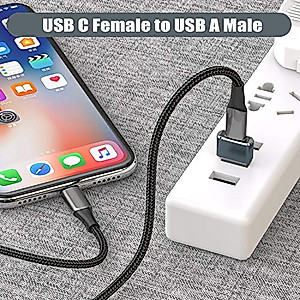 Basesailor USB to USB C Adapter 3 Pack,Type C Female to USB A Male Charger Cable Converter for Apple Watch Ultra iWatch Series 8 7 SE,AirPods Pro 2,iPhone 14 13 12 11 Plus Max,iPad 9 10 Air 4 5 Mini 6