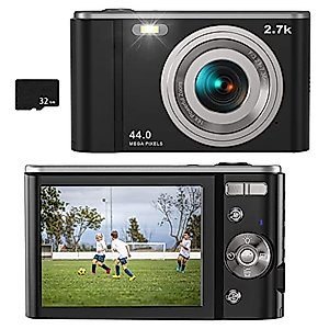 Digital Camera for Kids Boys and Girls - 2.7K 48MP Children's Camera with 32GB SD Card, Rechargeable Electronic Mini Camera for Students, Teens, Kids