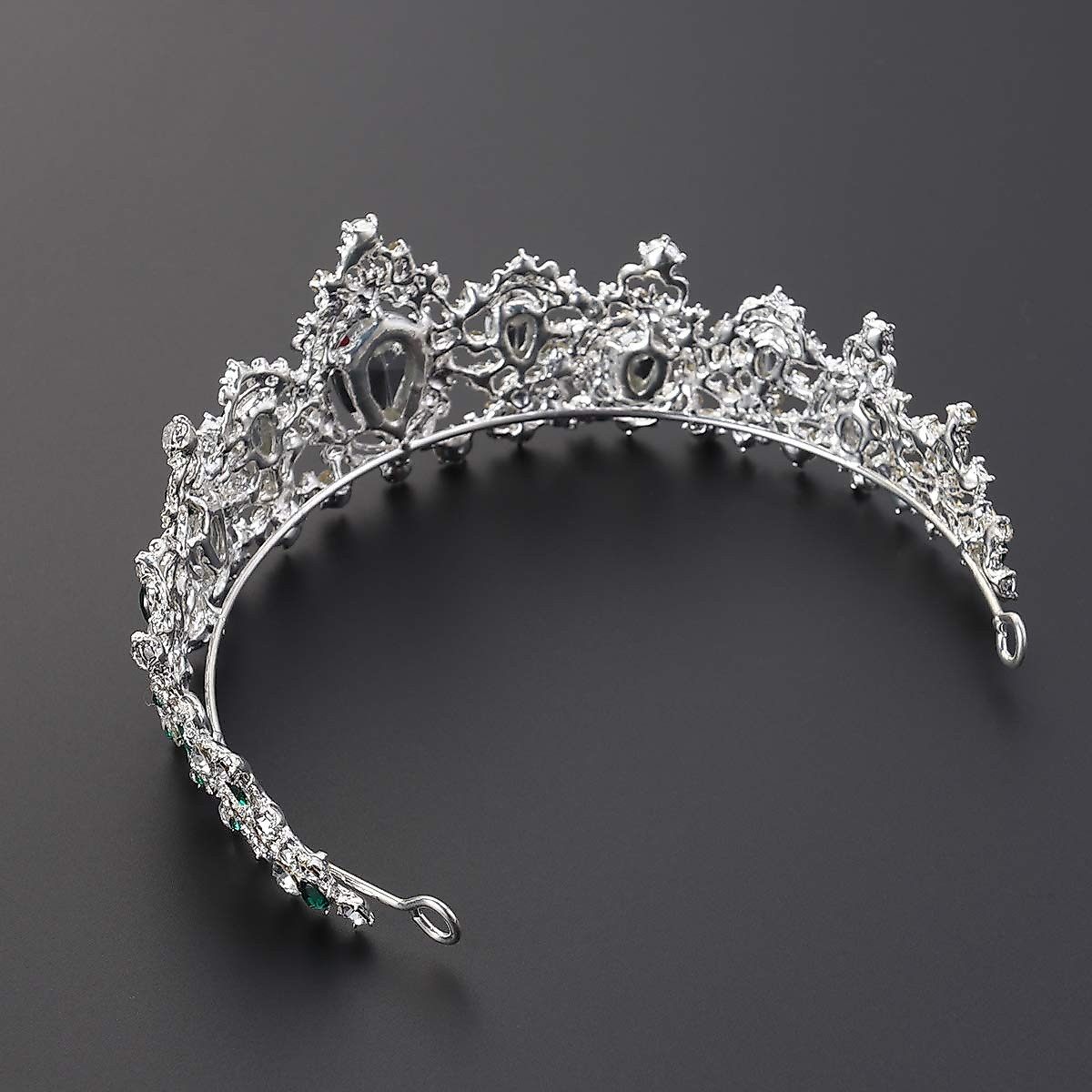 FRCOLOR Princess Crown for Women, Green Crystal Tiara Crown for Women, Rhinestone Queen Crowns Wedding Tiaras Crowns Headband for Birthday Halloween Party(Green)