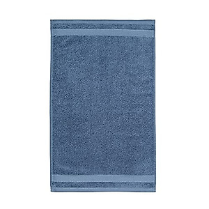 MARTHA STEWART 100% Cotton Bath Towels Set - 6 Piece Set | 2 Bath Towels - 2 Hand Towels - 2 Washcloths | Quick Dry Towels | Plush Towels | Absorbent | Ideal For Everyday Use | Blue Towels