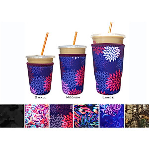 Koverz Neoprene Iced Coffee Sleeve - Large Midnight Mums