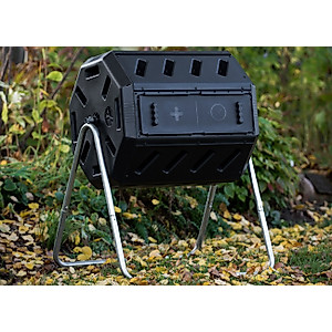 FCMP Outdoor IM4000 Dual Chamber Tumbling Composter + GREEN PIG Compost Accelerator