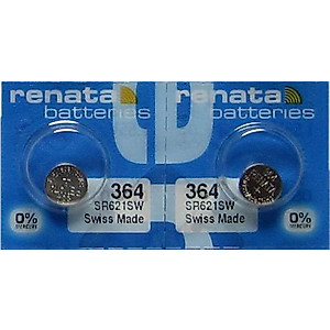 2 Renata 364 SR621SW Silver Oxide Zero Mercury Electronic Batteries