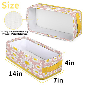 Flower Daisy Pink Toilet Paper Basket Decor Small Baskets Bathroom Storage Basket for Bathroom Toiletries Farmhouse