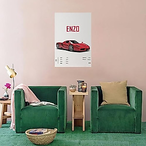 Car Poster Ferrari F40 Supercar Posters Racing Car Canvas Wall Art For Boy's Bedroom SuperCar Wall Decor Unframe-style 24x36inch(60x90cm)