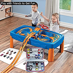 KISLANE 24 Toy Cars Storage for Hot Wheels, Storage Case Compatible with 24 Hot Wheels, Matchbox Cars, Mini Toys, Hot Wheels Storage for Kids, Bag Only (Blue)