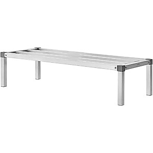 VEVOR Aluminum Dunnage Rack, 48” x 20” Commercial Food Floor Rack, 12” Off The Floor, 1000 lbs Capacity All-Welded Aluminum Storage Rack, for Storage in Restaurants, Kitchens, Garages and Vehicles