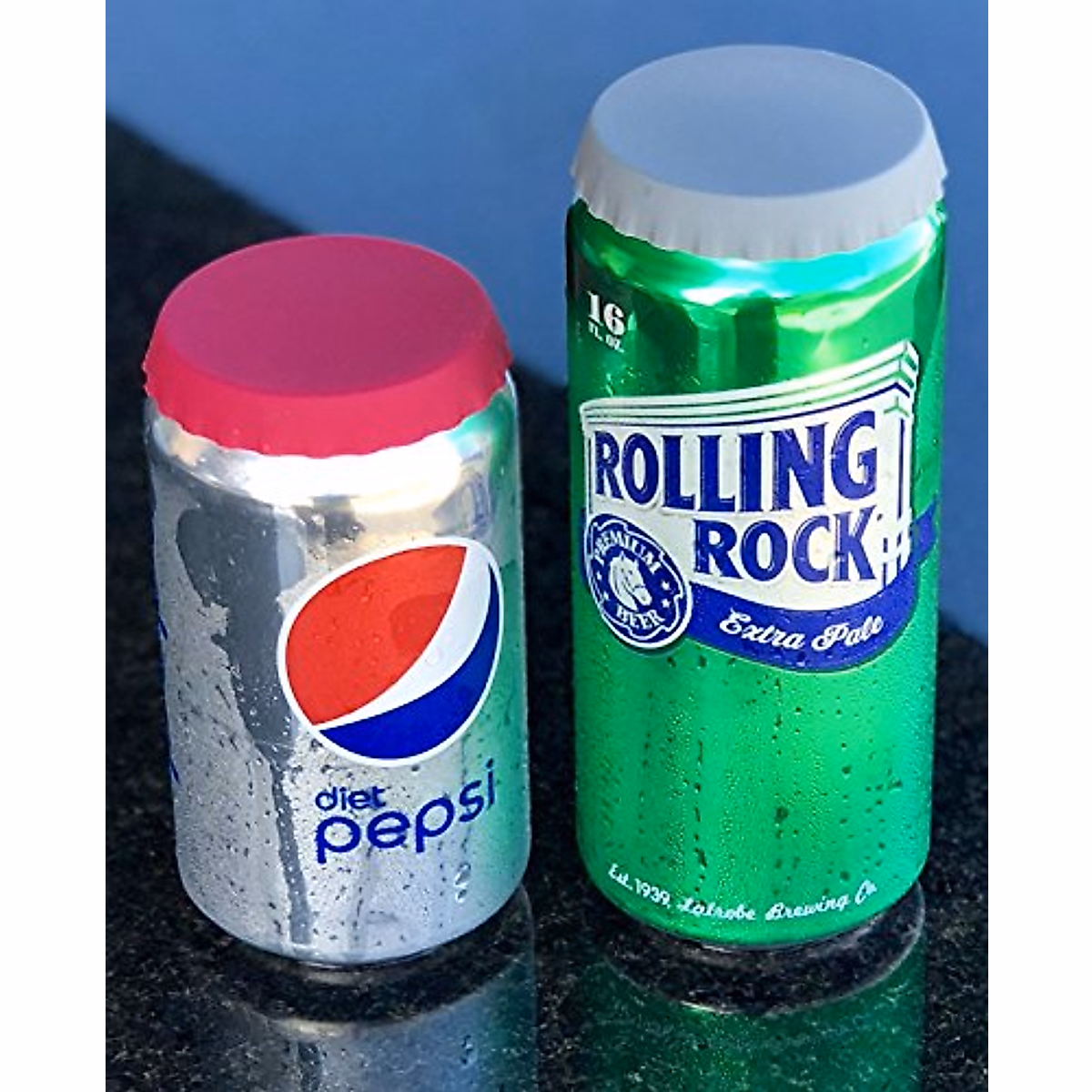 Silicone Soda Can Lids – Can Covers – Can Caps – Can Topper – Can Saver – Can Stopper – Fits standard soda cans (2 Pack, Blue)