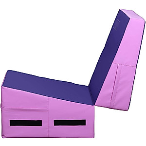 M HI-Mat Gymnastics Mat Cheese Wedge Mat Home Gymnastics Mat, Multi-size Skill Shape Rolling mat Home Sports Cheese Mat (purple&pink)