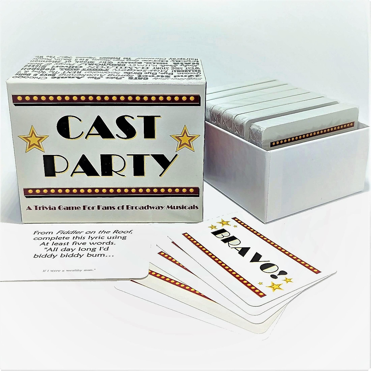 CAST Party! | Party Game for Theater People | Broadway Musical Trivia | Broadway Gift Idea | 400 Trivia Cards for Musical Theatre Enthusiasts | Trivia Night on Broadway