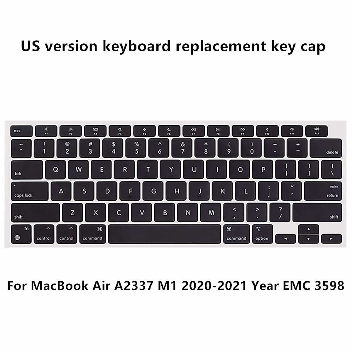New Replacement Keyboard Keycaps Keys,Full Set of US Replacement Keycaps QWERTY for MacBook Air 13.3" Model A2337 M1 2020-2021 Year EMC 3598