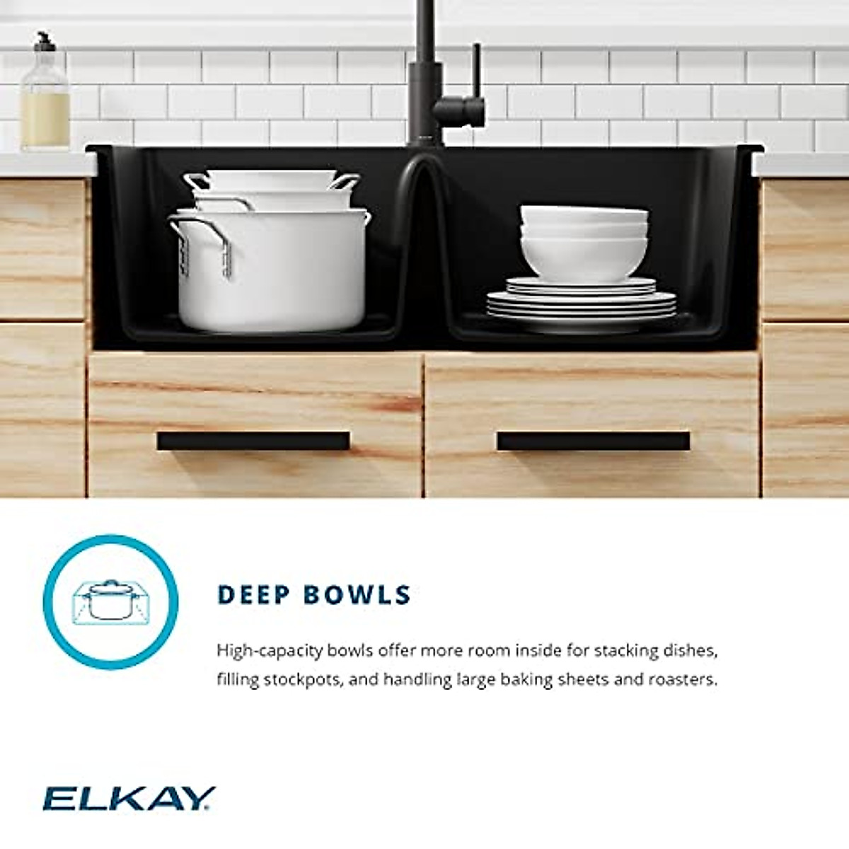 Elkay Quartz Classic ELG3322WH0 White Equal Double Bowl Top Mount Sink