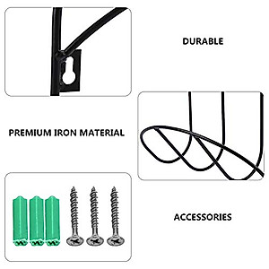 ERINGOGO 1 Set Hose Wrought Iron Frame Garden Hose Hanging Hook Water Hose Bulter Hose Storage Wall Mount Heavy Duty Garden Hose Hanger Shelving Brackets Hose Storage Rack Water