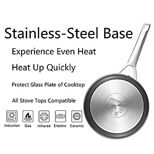 MSMK 11 Piece Induction Pots and Pans Cookware Set, Each Ridge Nonstick, Oven Safe to 700 ℉, PFOA Free Non-Toxic