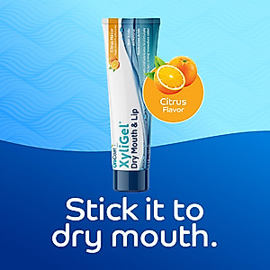 OraCoat XyliGel, Soothing Dry Mouth & Lip Moisturizing Relief Gel, 1.7 Fl Oz, 2 Pack, Citrus with Xylitol, Sugar Free Dry Mouth Gel, Helps Stimulate Saliva, Non-Acidic, Daytime & Night Time Use