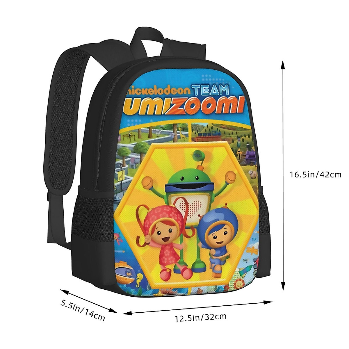 CONPELSON Backpacks Team Anime Umizoomi Adjustable Laptop Backpack Double Shoulder Bag for Women Men Climbing Shopping Work