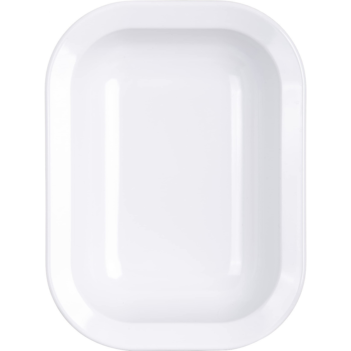 Carlisle FoodService Products Plastic Recatangle Baker Server Rectangular Dish for Home and Restaurant, Melamine, 28 Ounces, White, (Pack of 12)