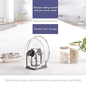 Pot Lid Rack, Organizer Pot Lid ,Organizer Cutting Board Holder ,Simple Houseware Kitchen, Bakeware Pot Lid Rack Holder Organizer(Bronze)