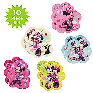 Disney's Minnie Mouse, Daisy, and Figaro Non-Slip Adhesive Tub Applique Decals for Kid's Shower and Bath Safety, Multicolor, 10 Pieces