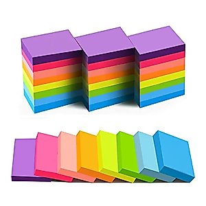 (24 Pack) Sticky Notes 1.5x2 in , 8 Colors Post Self Sticky Notes Pad Its , Bright Post Stickies Colorful Sticky Notes for Office, Home, School, Meeting, 75 Sheets/pad