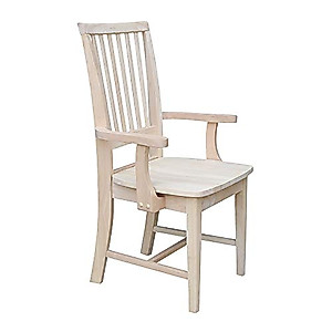 International Concepts Mission Side Chair with Arms, Unfinished