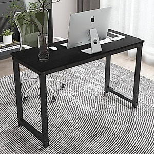HOBINCHE 47 Inch Small Space Computer Desk, Home Office Desk, Heavy Duty Multipurpose Table, Study Desk Workstation, Black