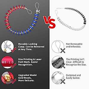 EAWONGEE Nut and Bolt Thread Checker Detachable Nut and Bolt Size Gauge Thread Gauge Suitable for Detecting Fixed Bolts or Threaded Holes in Enclosed Areas