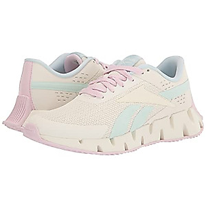 Reebok Girls Zig Dynamica 2.0 Running Shoe, Chalk/Mist/Pixel Pink, 6 Big Kid