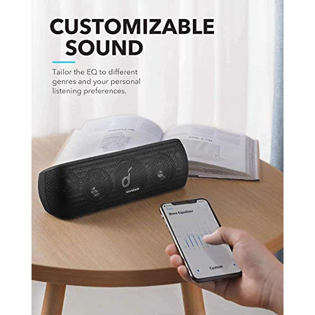 Soundcore Motion+ Bluetooth Speaker with Hi-Res 30W Audio, BassUp, Wireless , App, Custom EQ, 12H Playtime, Waterproof, USB-C, For Home Office