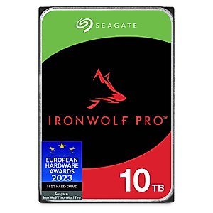 Seagate IronWolf Pro 10TB NAS Internal Hard Drive HDD –CMR 3.5 Inch SATA 6Gb/s 256MB Cache for RAID Network Attached Storage, Data Recovery Service – Frustration Free Packaging (ST10000NEZ008)