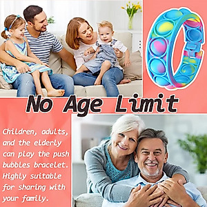 ZNNCO 30PCS Push Pop Pop Bubble Toy Fidget Bracelet, Durable and Adjustable, Multicolor Stress Relief Finger Press Bracelet for Kids and Adults ADHD ADD Autism