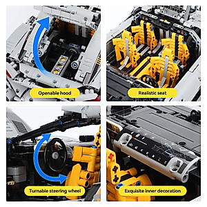 ZYLEGEN Race Car Building Toy Set,Collectible Model Building Set and Sport Car,Supercar Building Kit for Boys, Girls, and TeensGift for Motorsport Fans (White)