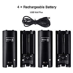 TechKen 4 Charging Ports Charging Station for Wii Controller, Includes 4 Rechargeable Batteries Wii Charger Wii Charger Docking Station (Updated Version)