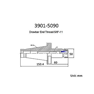 HHIP 3901-5090 Pro-Series #40 NMTB ER-32 Collet Chuck, 5/8"-11 Drawbar End
