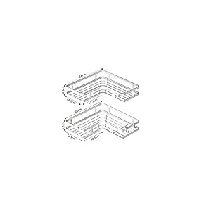 Corner Shower Caddy Shelf,Strong Adhesive Stainless Steel Shower Shelves No Drilling(2 Pack), Rustproof Stainless Steel Bathroom Wall-mounted Shower Organizer for bathroom,dorm and kitchen.(White)