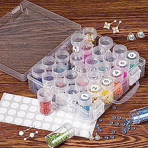 Bead Organizer, Bead Containers, 30 Grids Diamond Painting Storage Containers Clear Bead Organization Diamond Painting Accessories Small Storage Container for Beads Seeds Glitter Rhinestones (1 Pack)